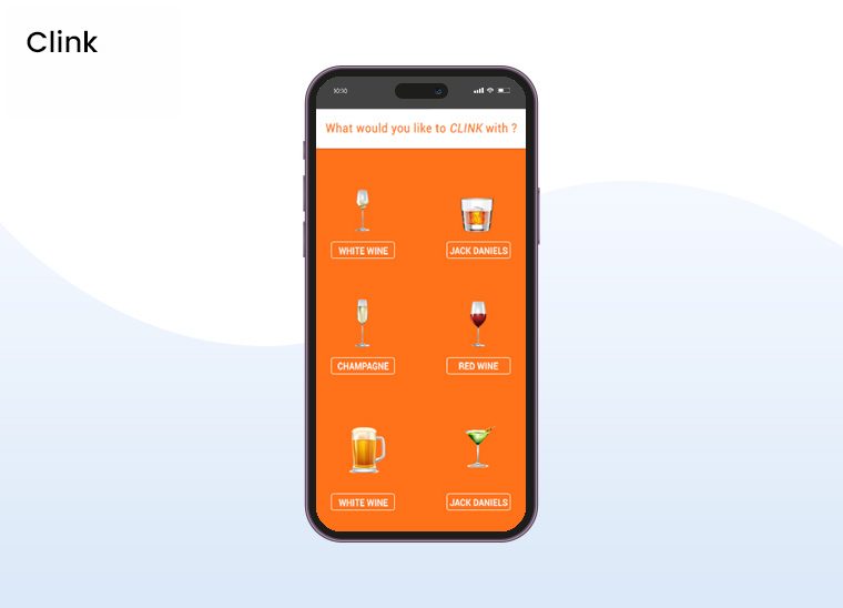 Clink - YO app clone that sends a clink (a liquor item)