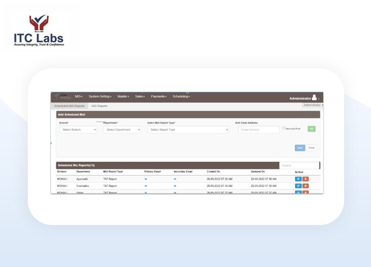 Lab Information Management System for ITC Labs